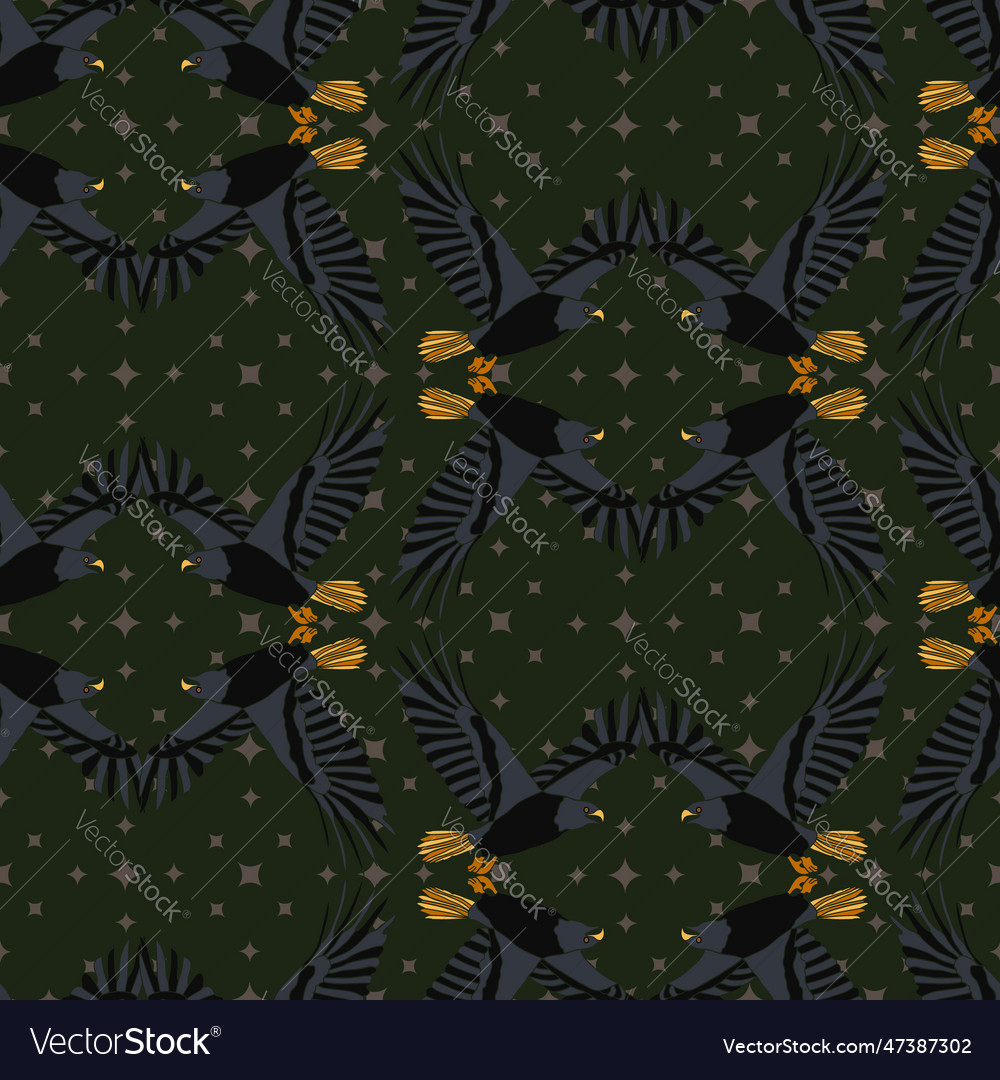 Bald eagle seamless pattern Royalty Free Vector Image