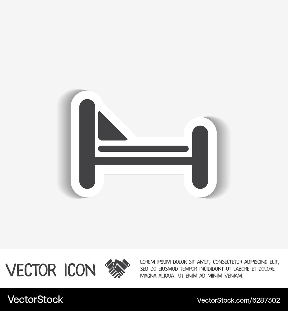 Bed symbol sign or hotel stay Royalty Free Vector Image