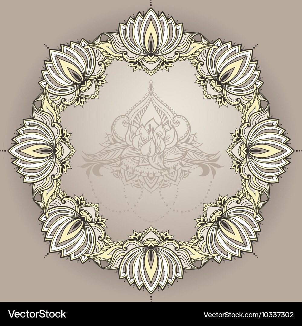 Circular floral ornament template for tattoo Vector Image