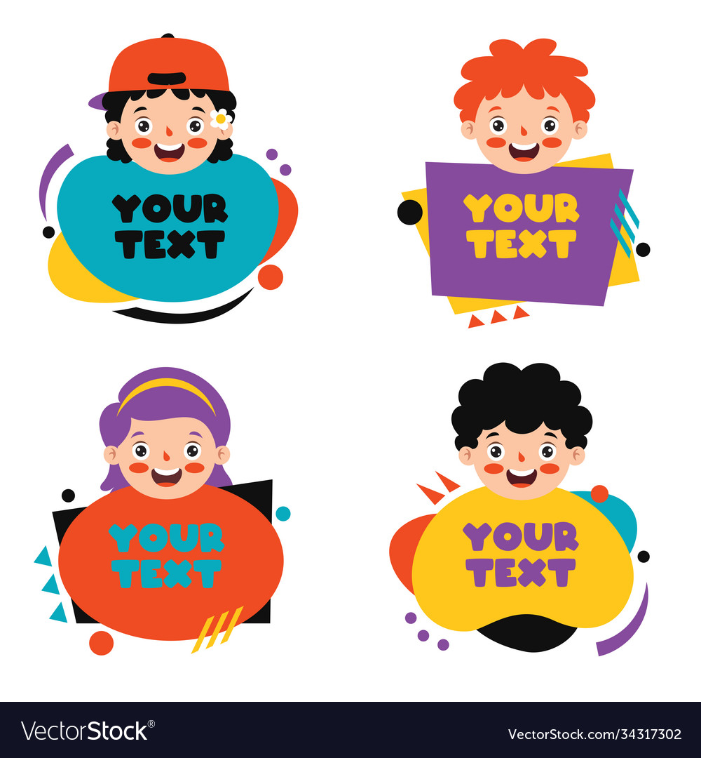 Colorful speech bubbles and labels Royalty Free Vector Image