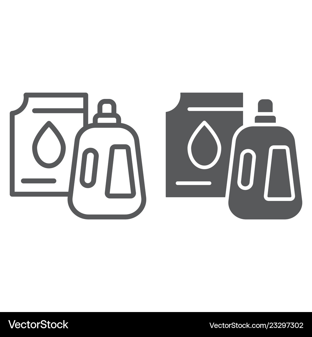 Detergent line and glyph icon laundry wash Vector Image