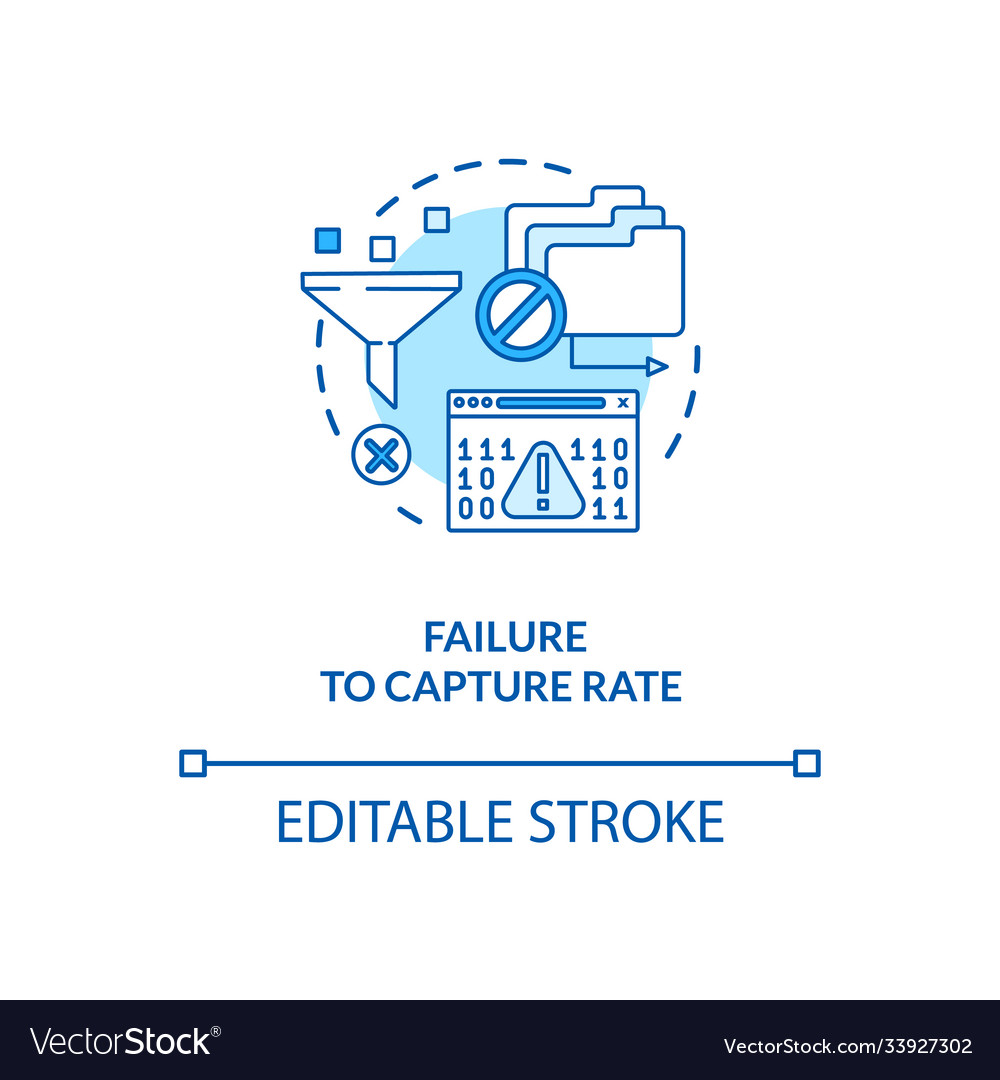 Failure to capture rate concept icon Royalty Free Vector