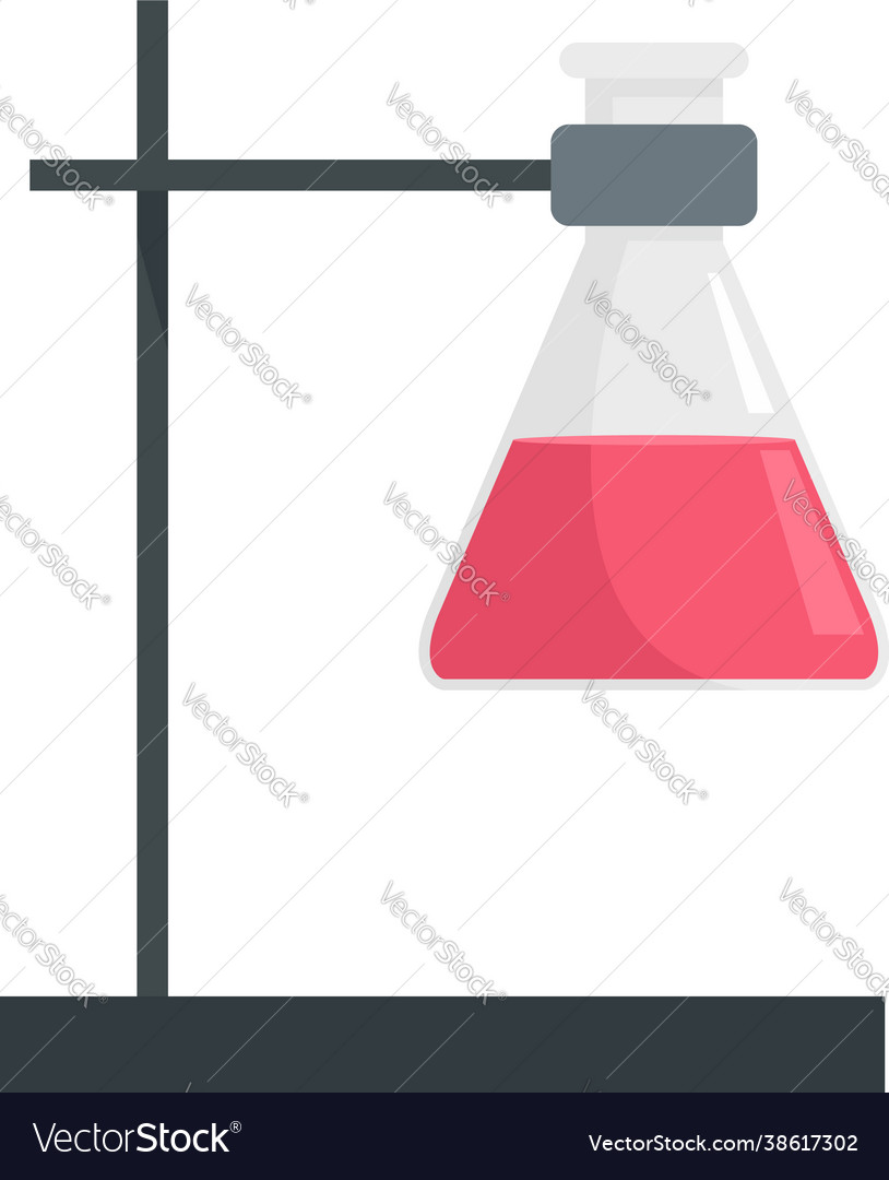 Flask on metal stand icon flat isolated Royalty Free Vector