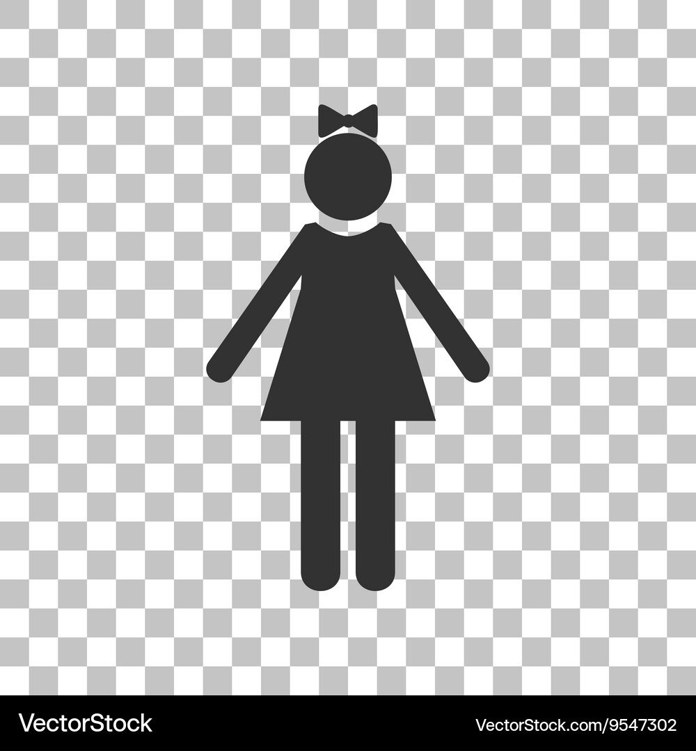 Girl sign dark gray icon Royalty Free Vector Image
