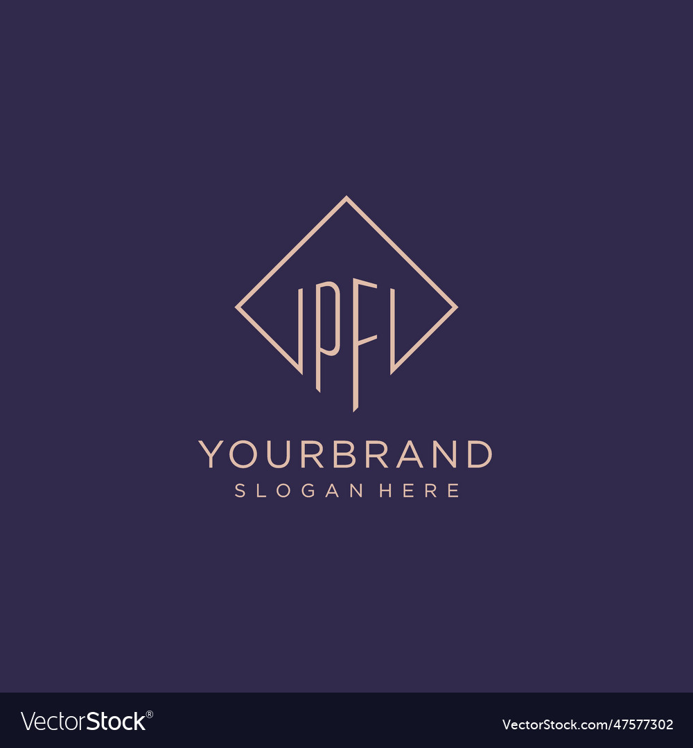 Initials pf logo monogram with rectangle style Vector Image