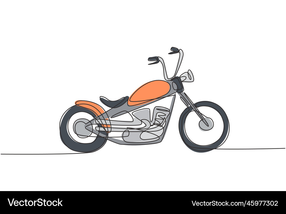 One continuous line drawing of retro old vintage Vector Image