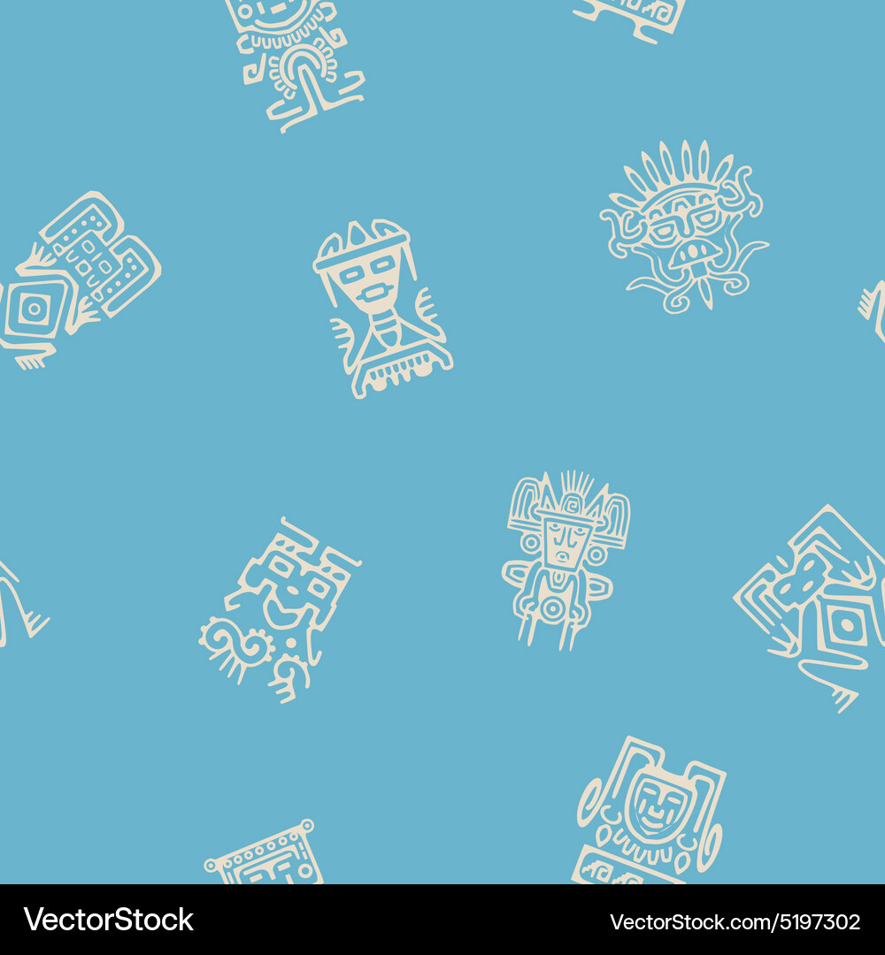 Seamless background with american indians relics Vector Image