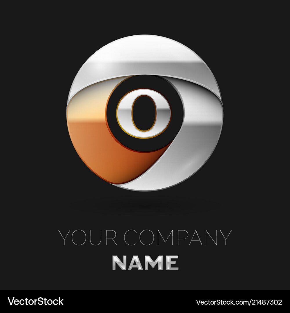 Silver letter o logo symbol in the circle shape Vector Image