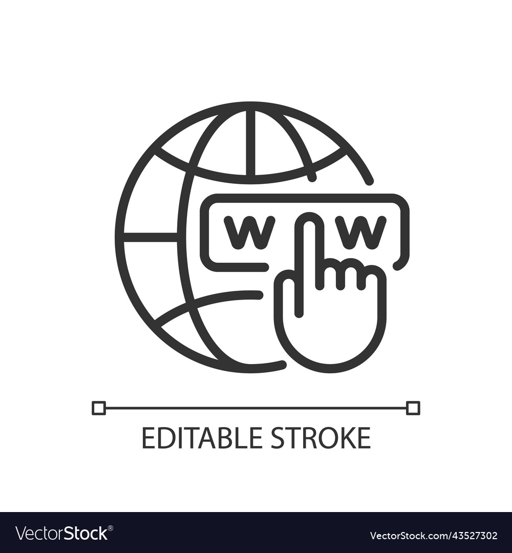 Website Pixel Perfect Linear Icon Royalty Free Vector Image