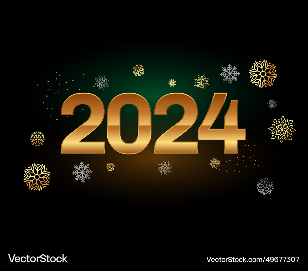 2024 new year festive dark background with Vector Image