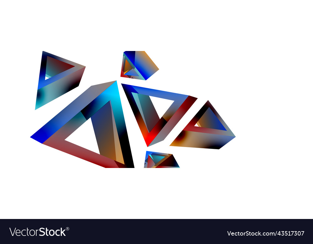 3d triangle abstract background basic shape Vector Image