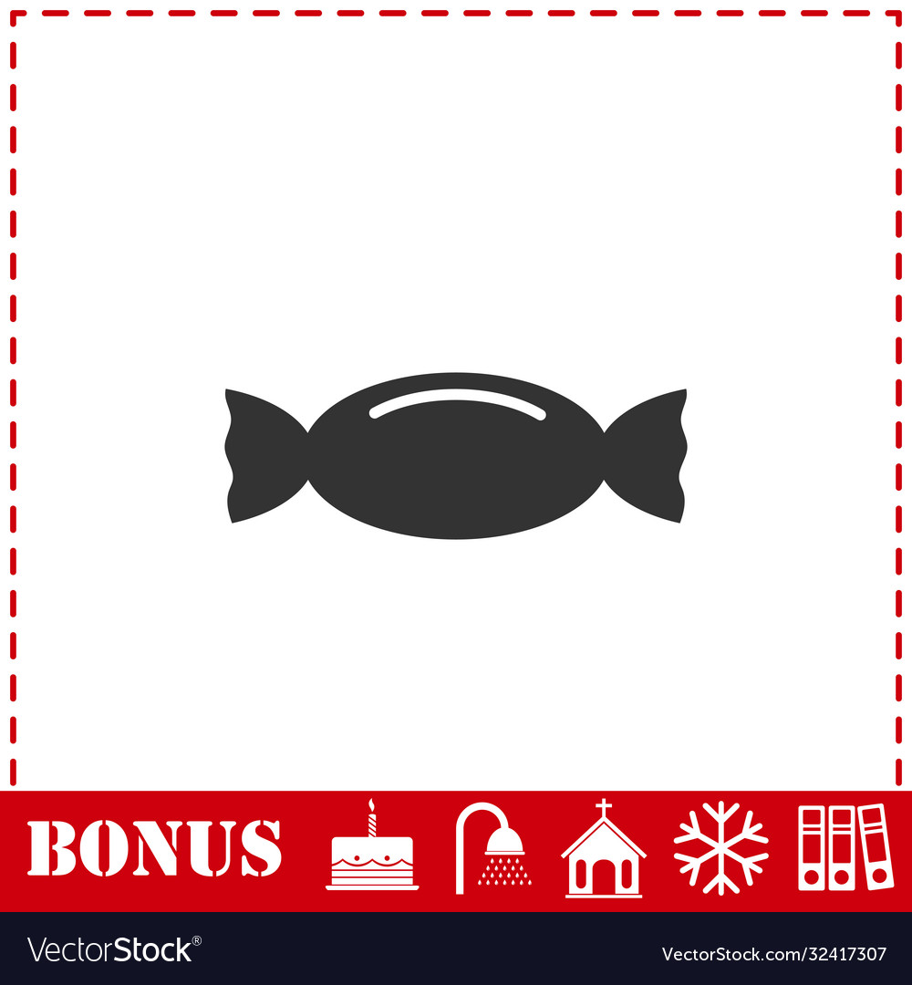 Candy icon flat Royalty Free Vector Image - VectorStock
