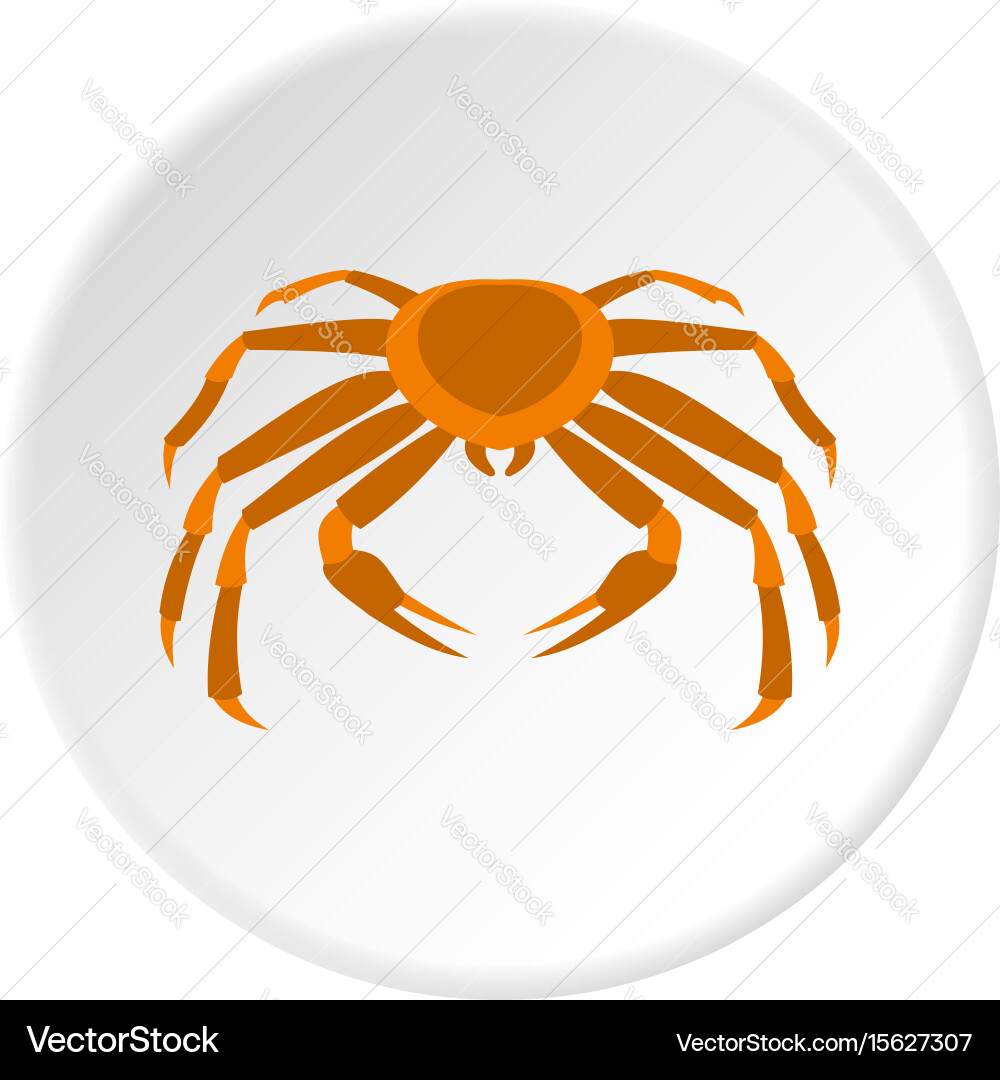Crab sea animal icon circle Royalty Free Vector Image