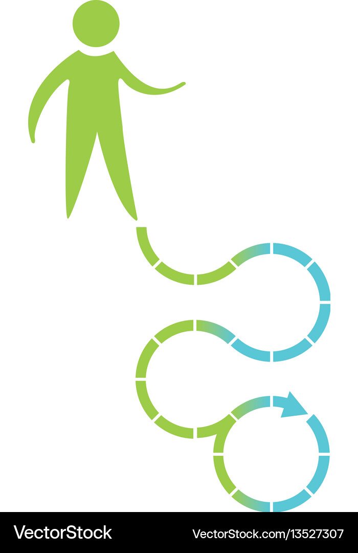 Green man with symbol lines icon Royalty Free Vector Image