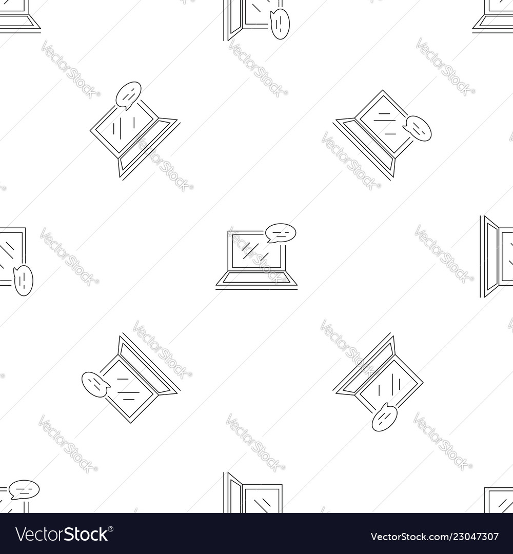 Laptop chat pattern seamless Royalty Free Vector Image