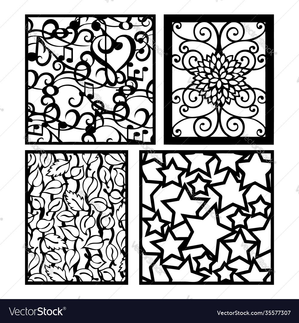Laser cutting pattern design Royalty Free Vector Image