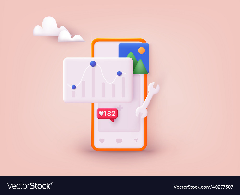 Mobile application development process social Vector Image Mobile application development process social Vector Image