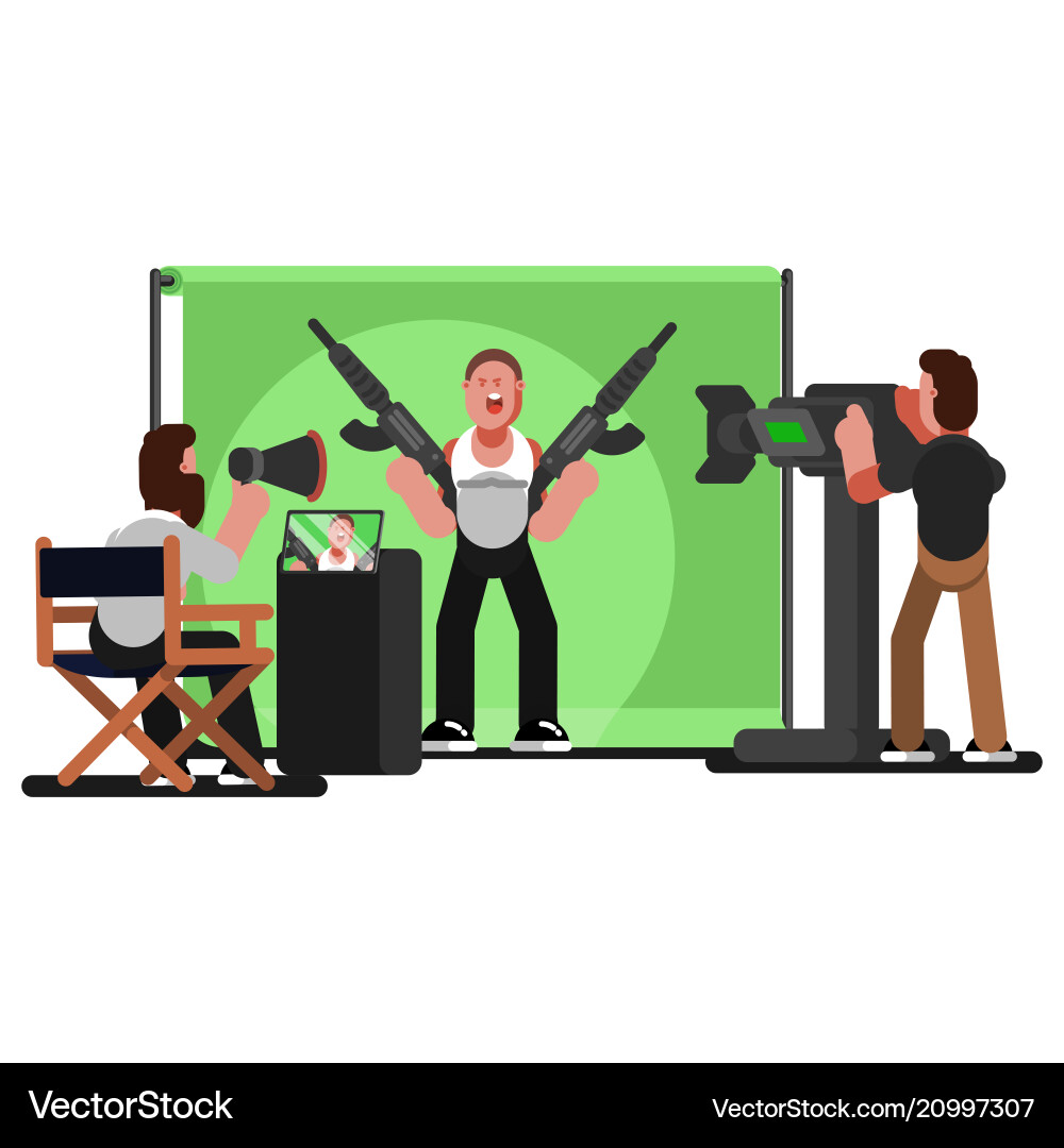 Producer gives instructions to actor Royalty Free Vector