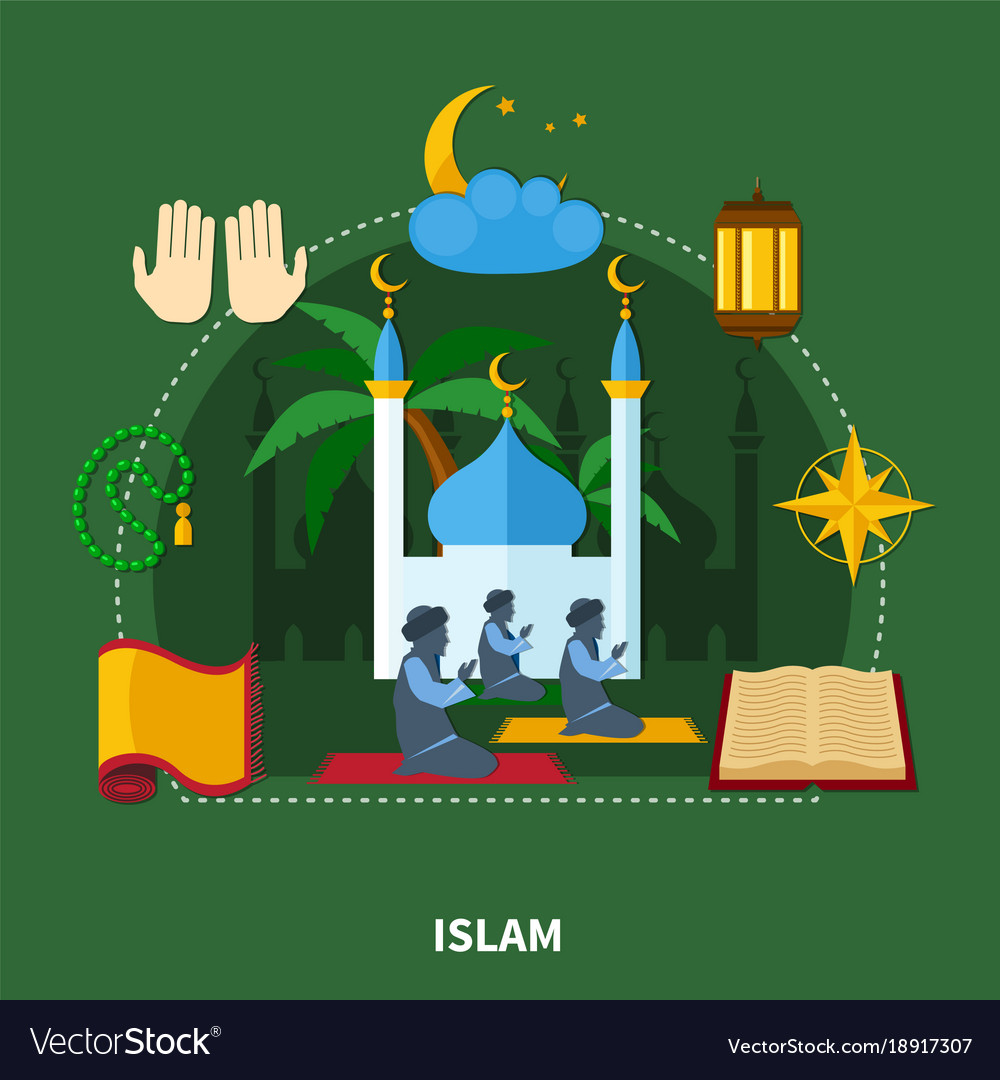 Religions colored composition Royalty Free Vector Image