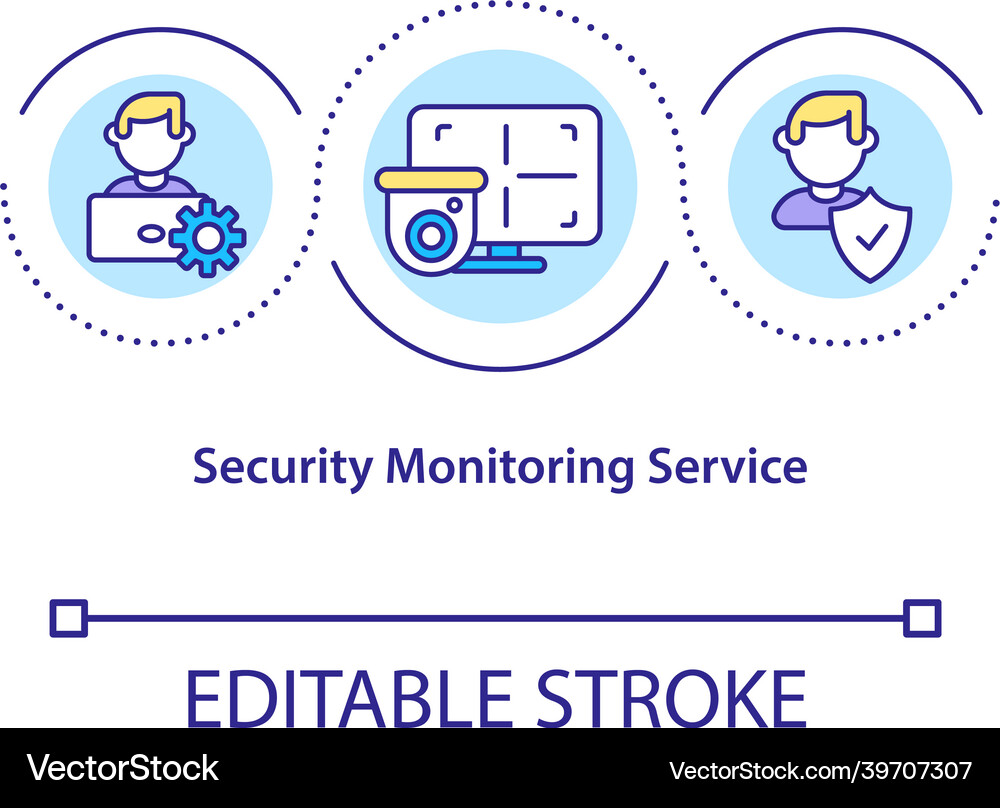Security monitoring service concept icon Vector Image