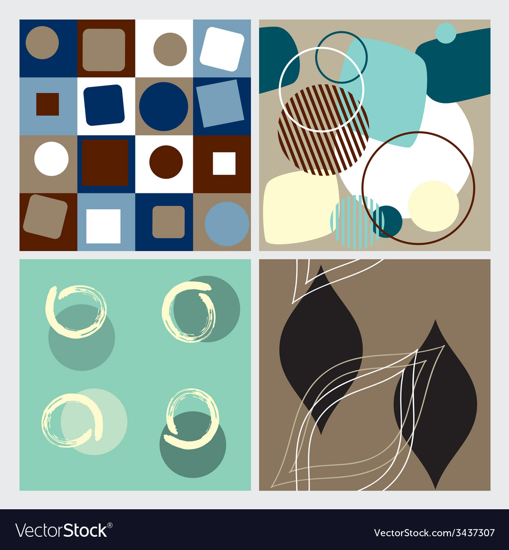 Set of four retro geometric patterns Royalty Free Vector Set of four retro geometric patterns Royalty Free Vector
