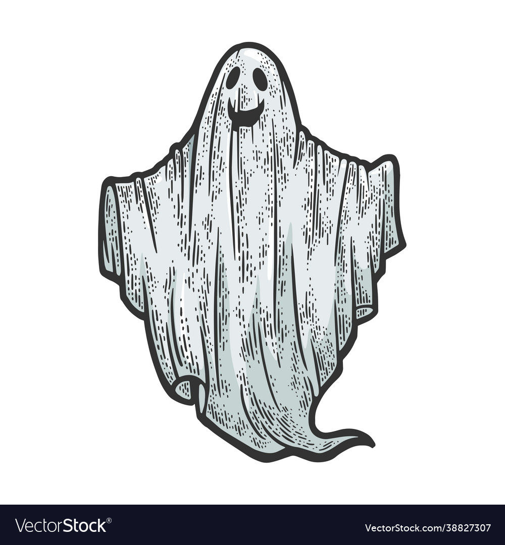 Sheet ghost sketch Royalty Free Vector Image - VectorStock