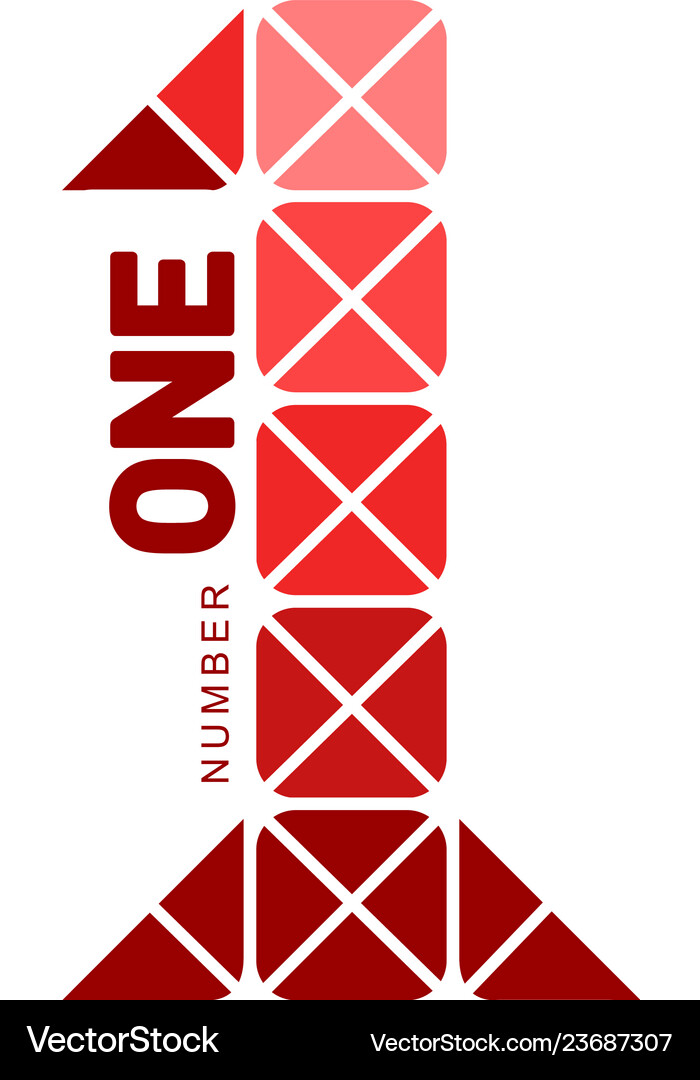 Two colors graphic number one logo templates Vector Image