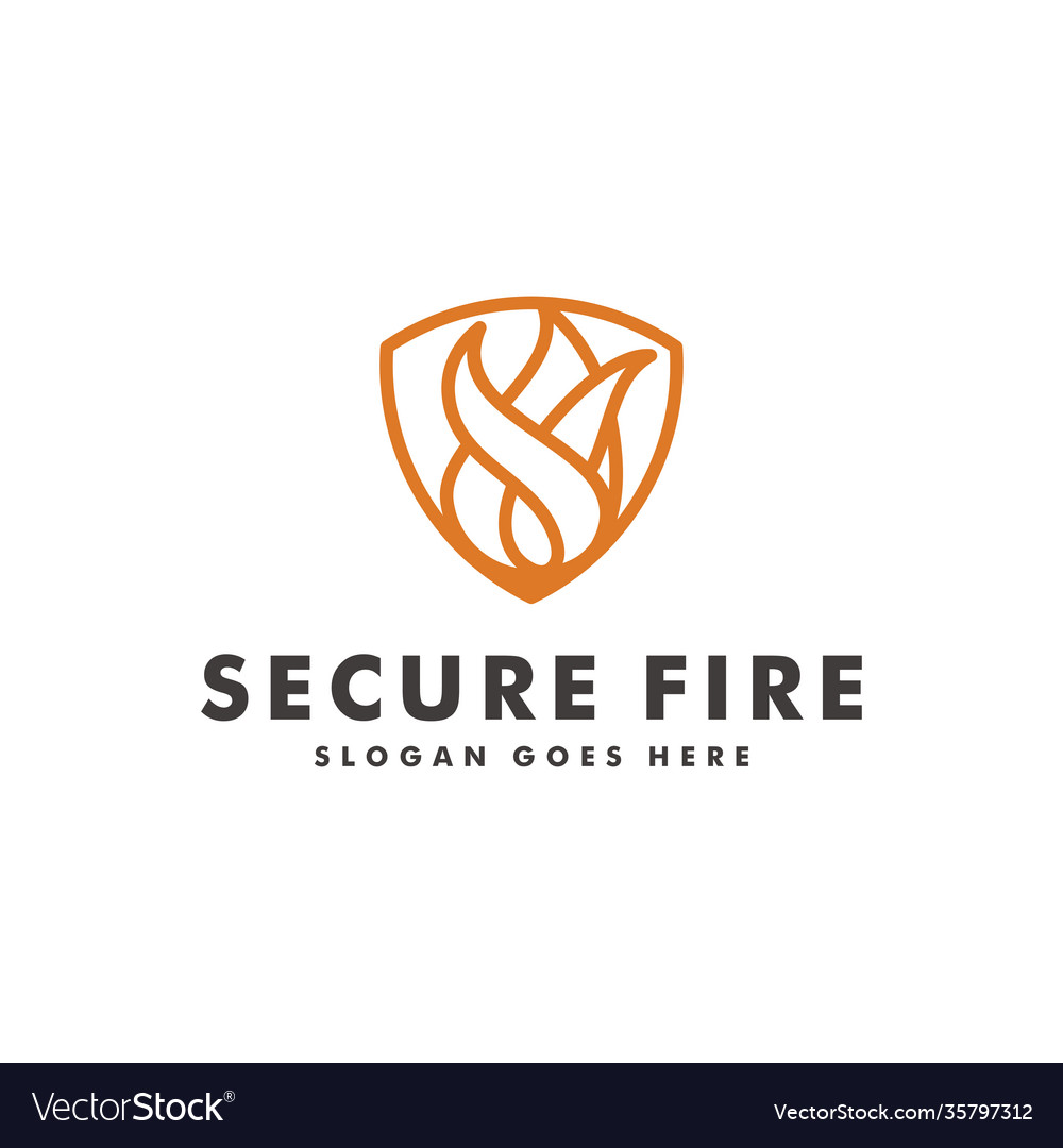 Basic rgbshield fire flame logo design template Vector Image