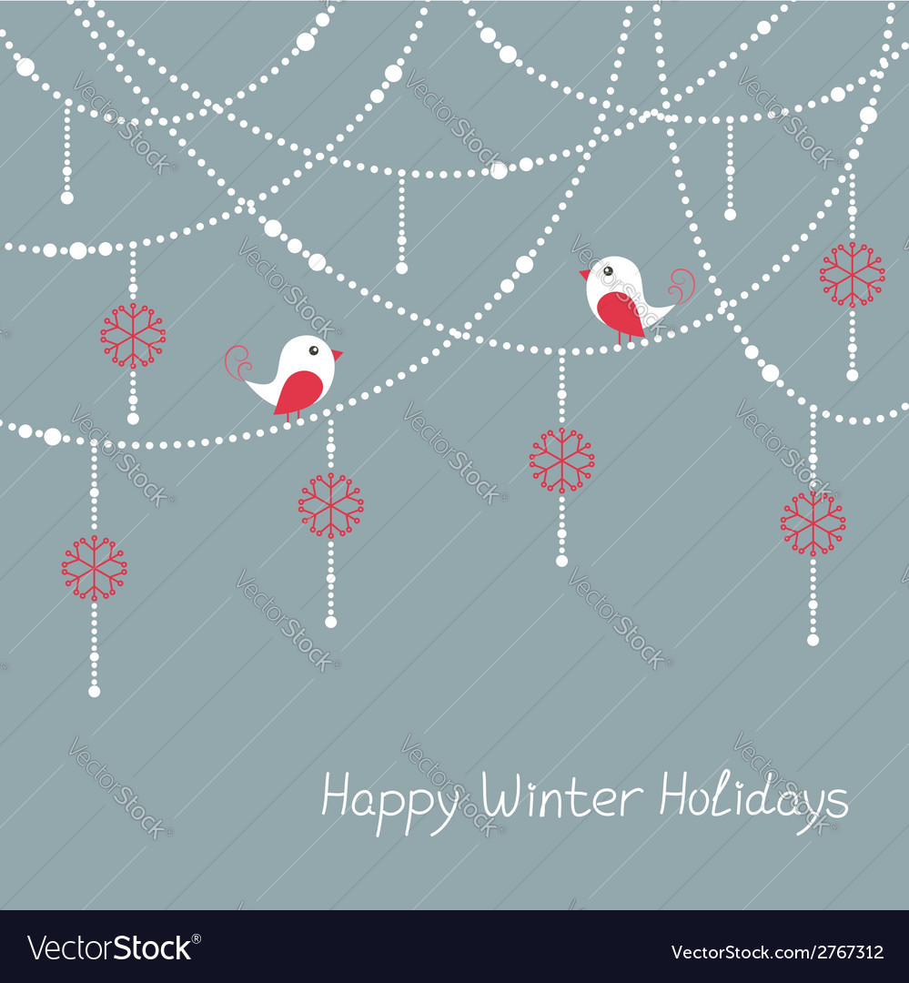 Christmas birds Royalty Free Vector Image - VectorStock