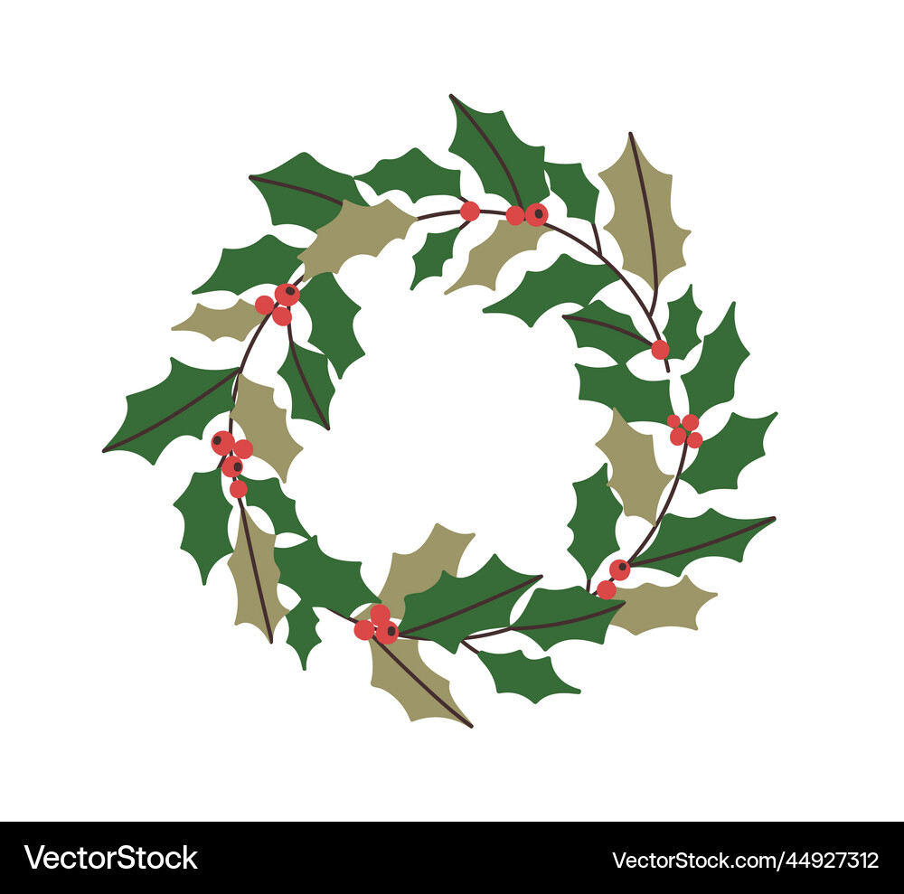 Christmas holiday wreath circle decoration Vector Image
