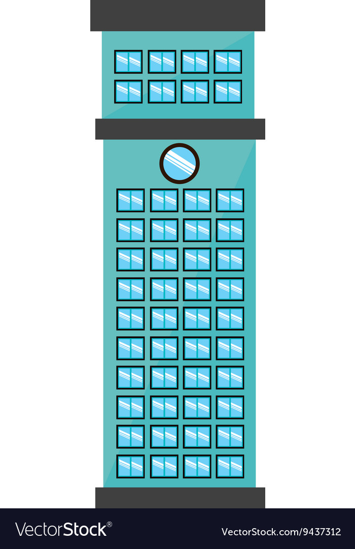 Colorful tall building graphic Royalty Free Vector Image