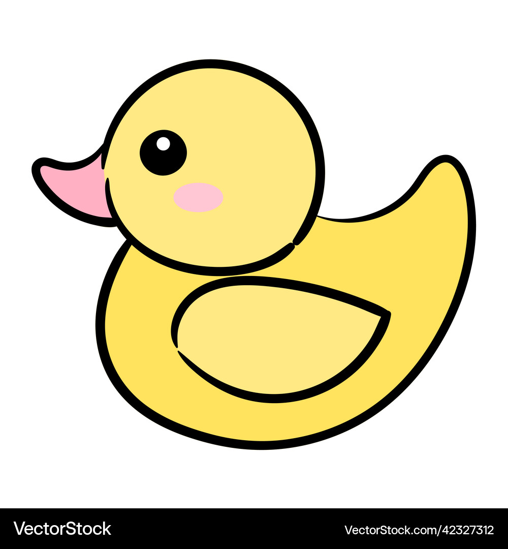 Cute duck cartoon little Royalty Free Vector Image