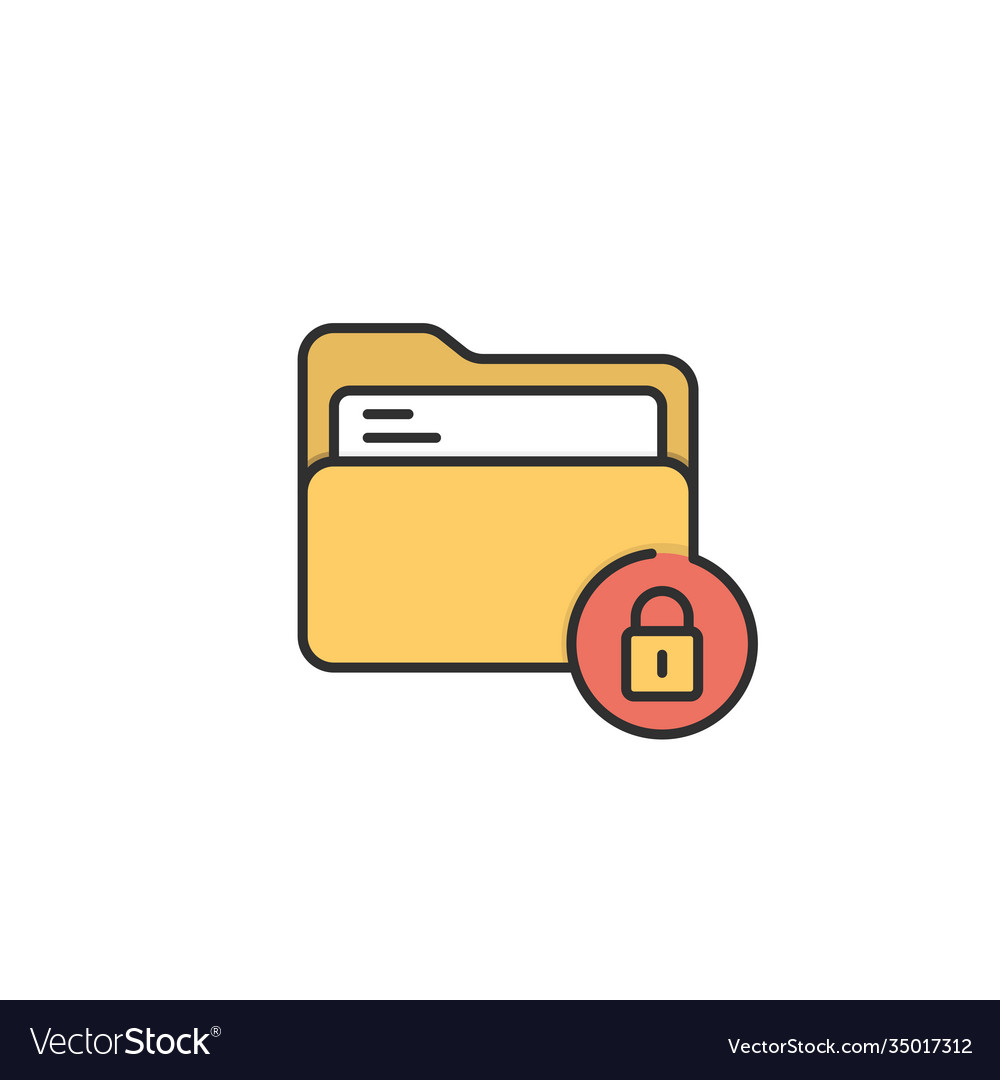 Folder Security Icon - Lock Royalty Free Vector Image