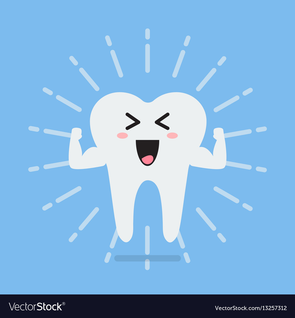 Happy healthy and strong tooth Royalty Free Vector Image
