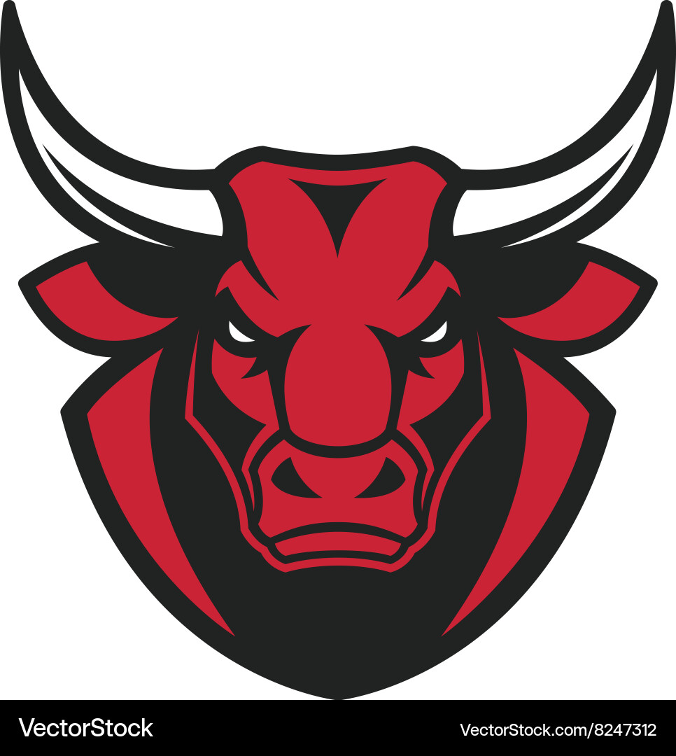 Head of a ferocious bull Royalty Free Vector Image