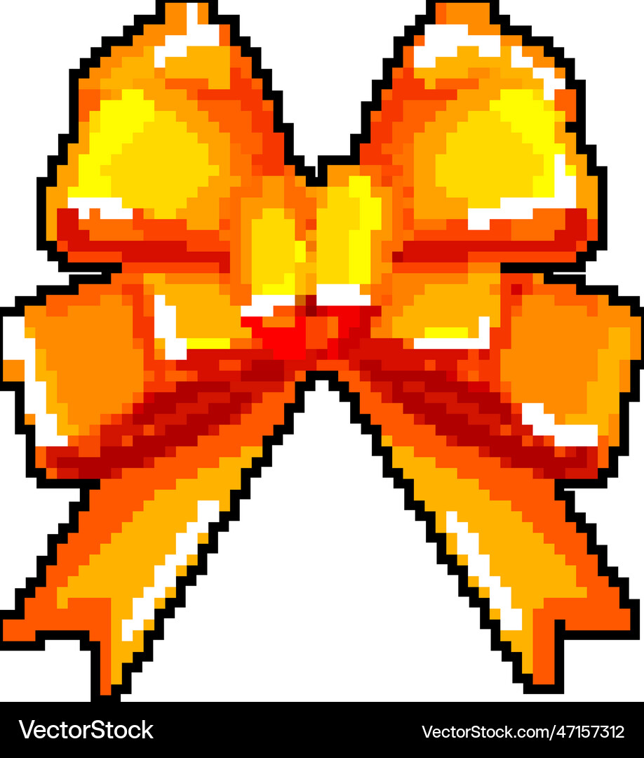 Holiday bow ribbon game pixel art Royalty Free Vector Image