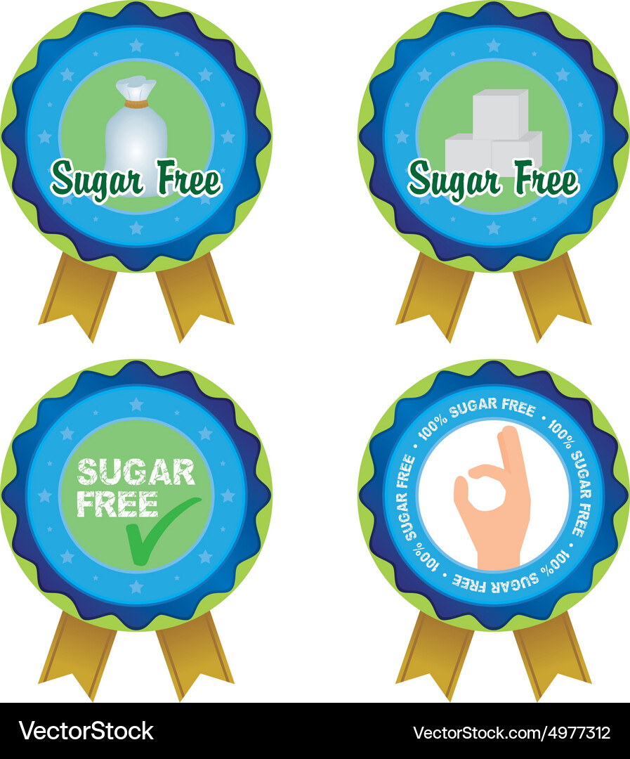 Isolated round label for a sugar free product Vector Image