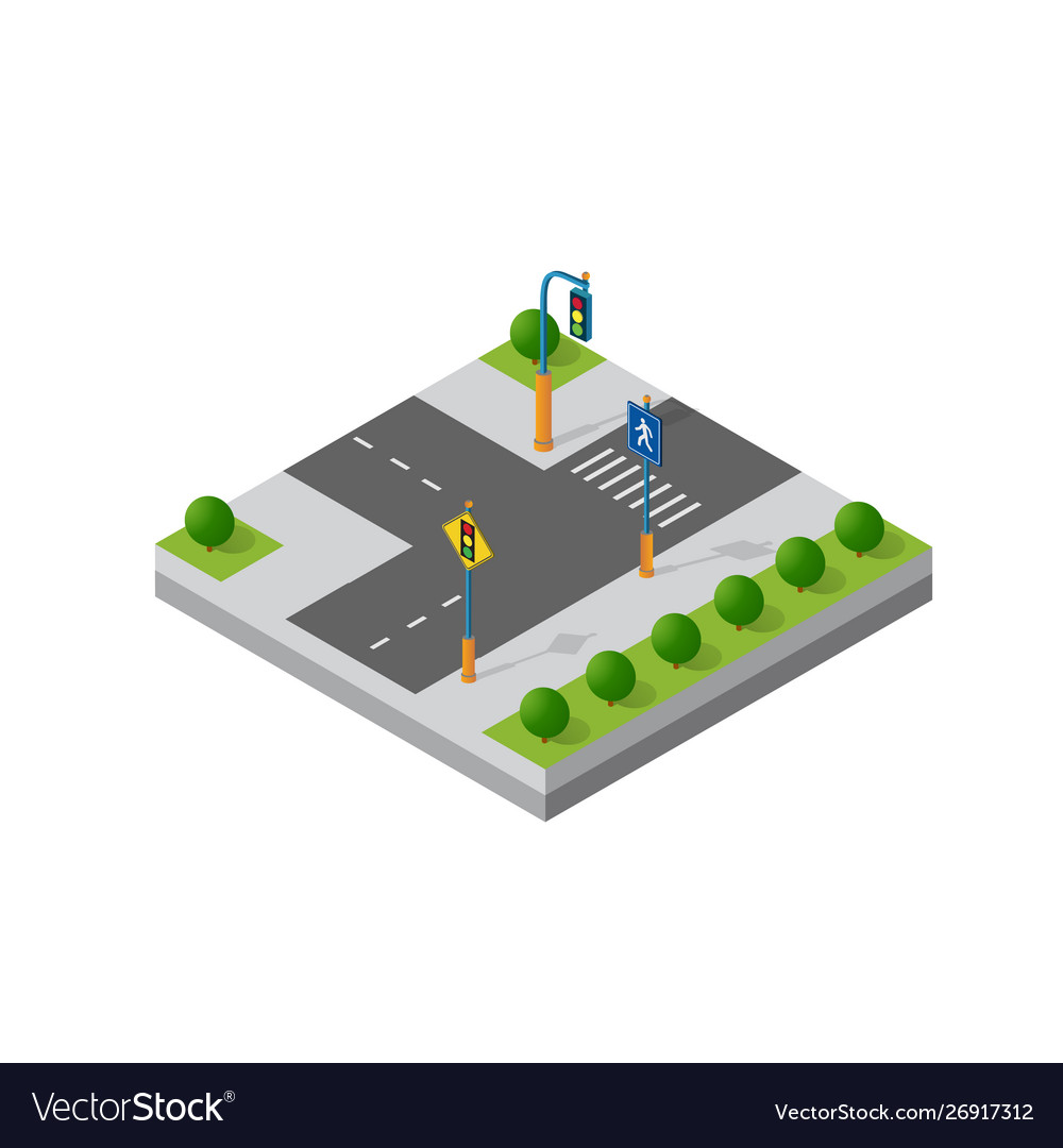 Isometric 3d module district Royalty Free Vector Image