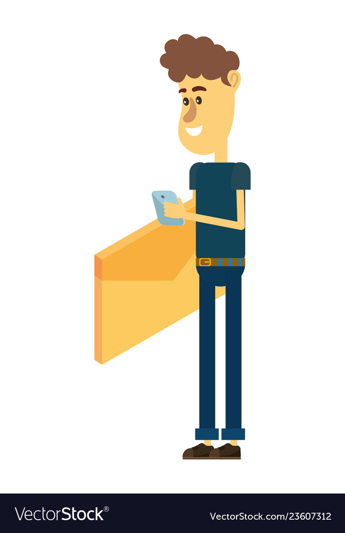 Man and technology isometric Royalty Free Vector Image