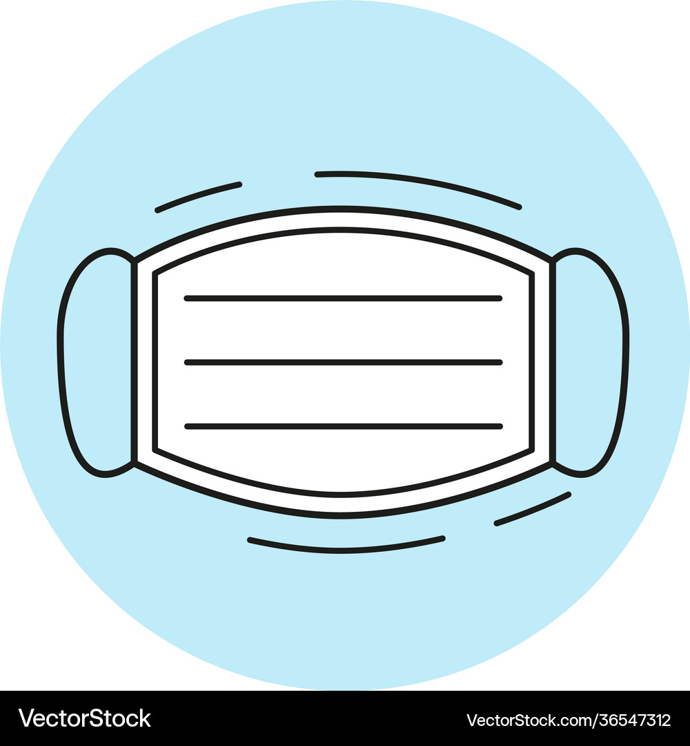 Medical mask icon in flat design Royalty Free Vector Image