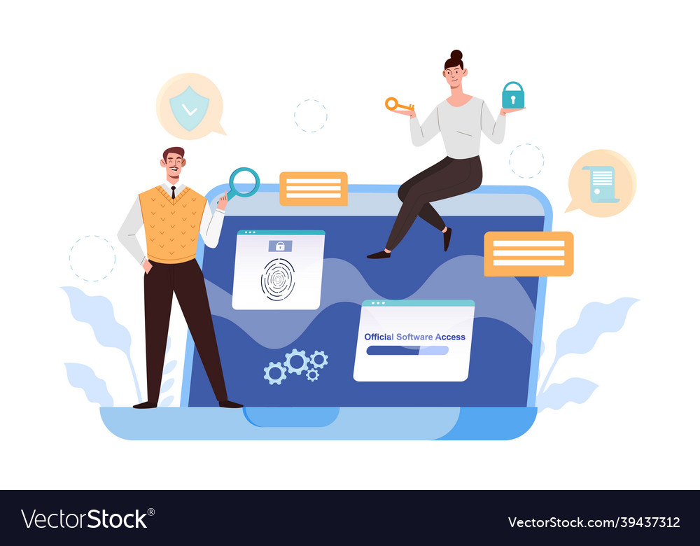 Official software access concept Royalty Free Vector Image