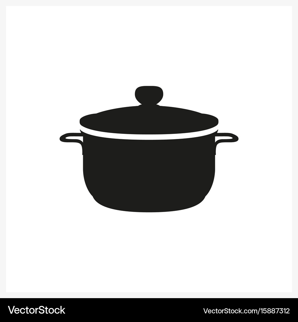 Pot icon in simple monochrome style Royalty Free Vector