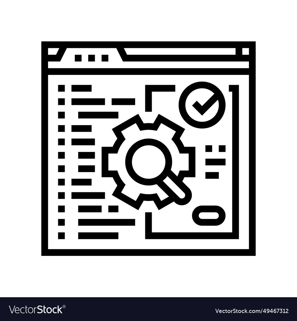 Software testing line icon Royalty Free Vector Image Software testing line icon Royalty Free Vector Image