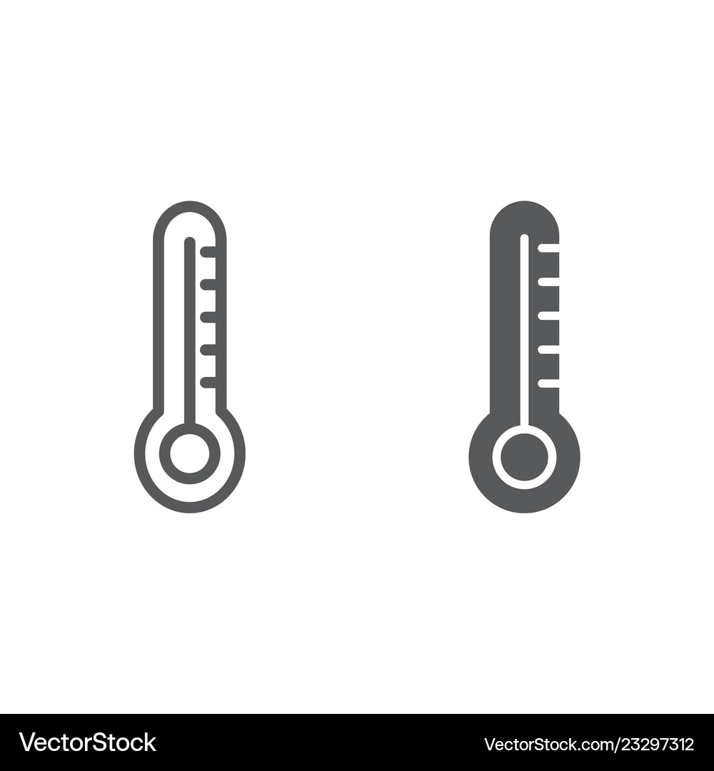 Temperature line and glyph icon measurement Vector Image