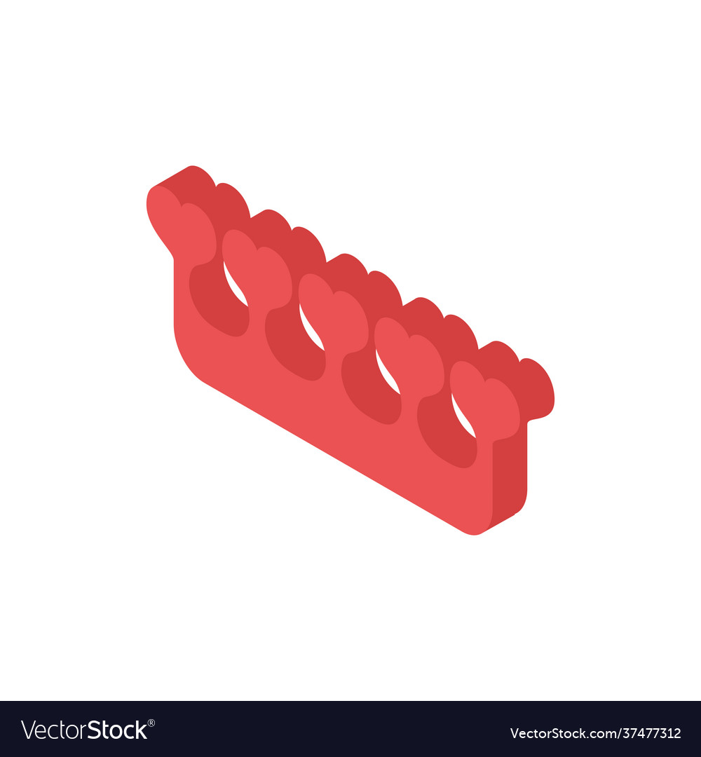 Toe separator pedicure composition Royalty Free Vector Image