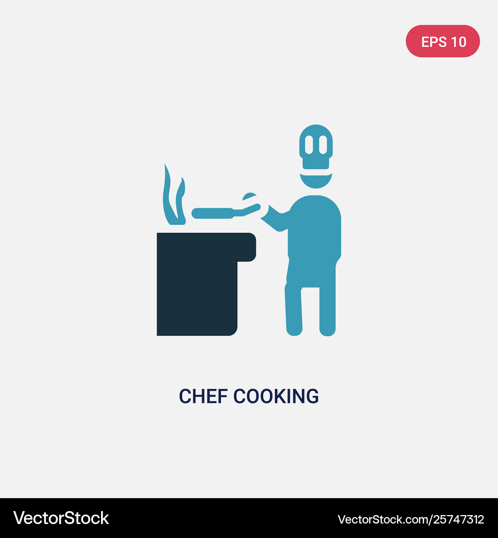Two color chef cooking icon from people concept Vector Image