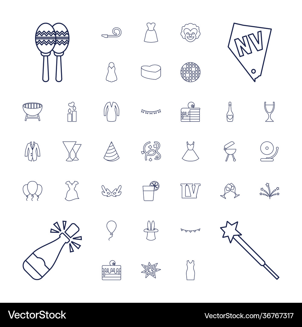 37 party icons Royalty Free Vector Image - VectorStock