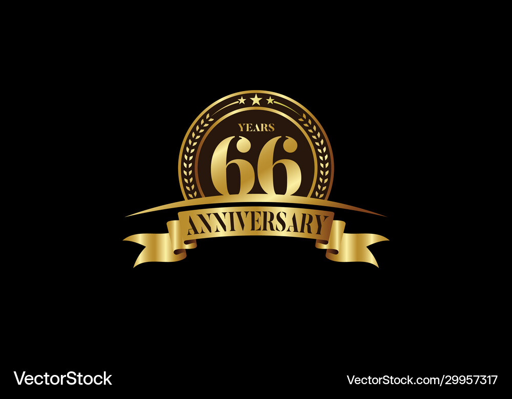 66th years anniversary logo template design Vector Image