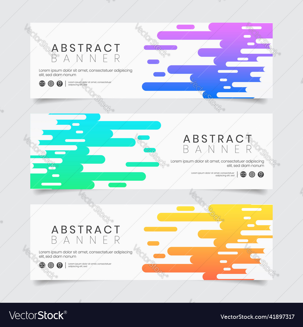 Abstract modern minimal banner template set Vector Image