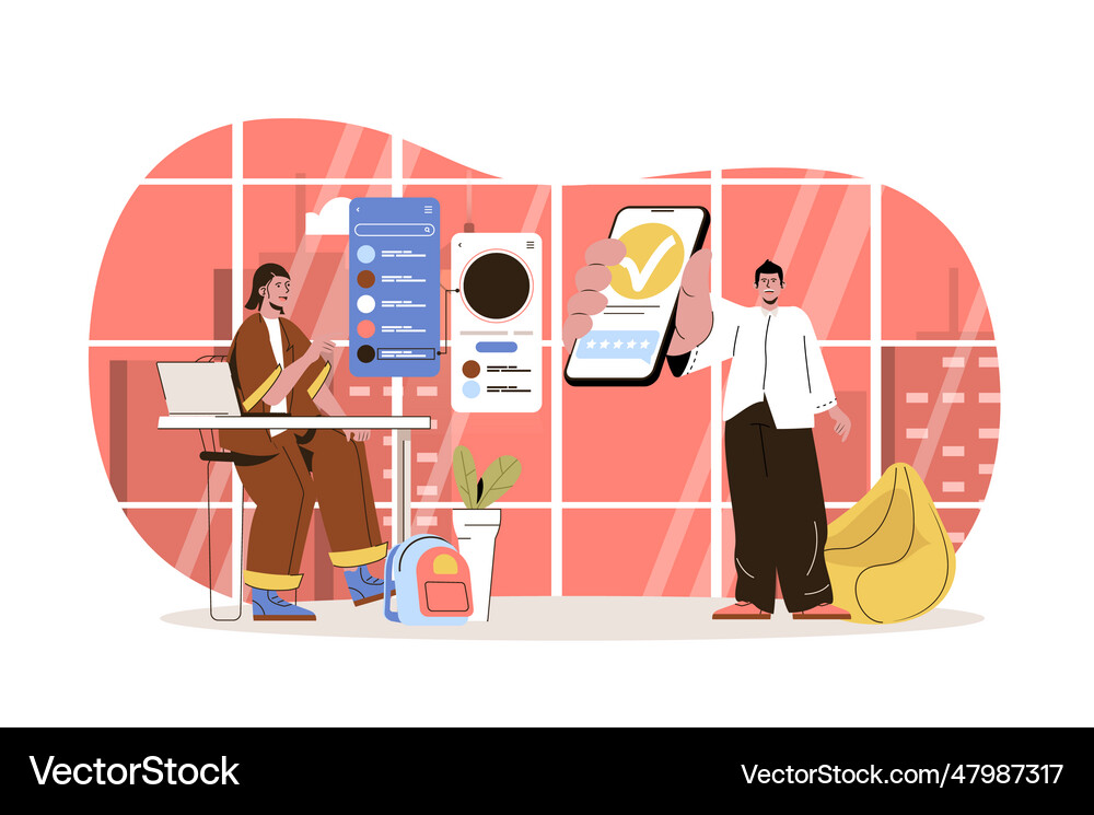 App development web character concept development Vector Image